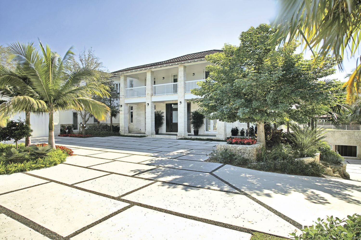 Plantation-Style White Exterior with Tropical Landscaping - Luxe ...