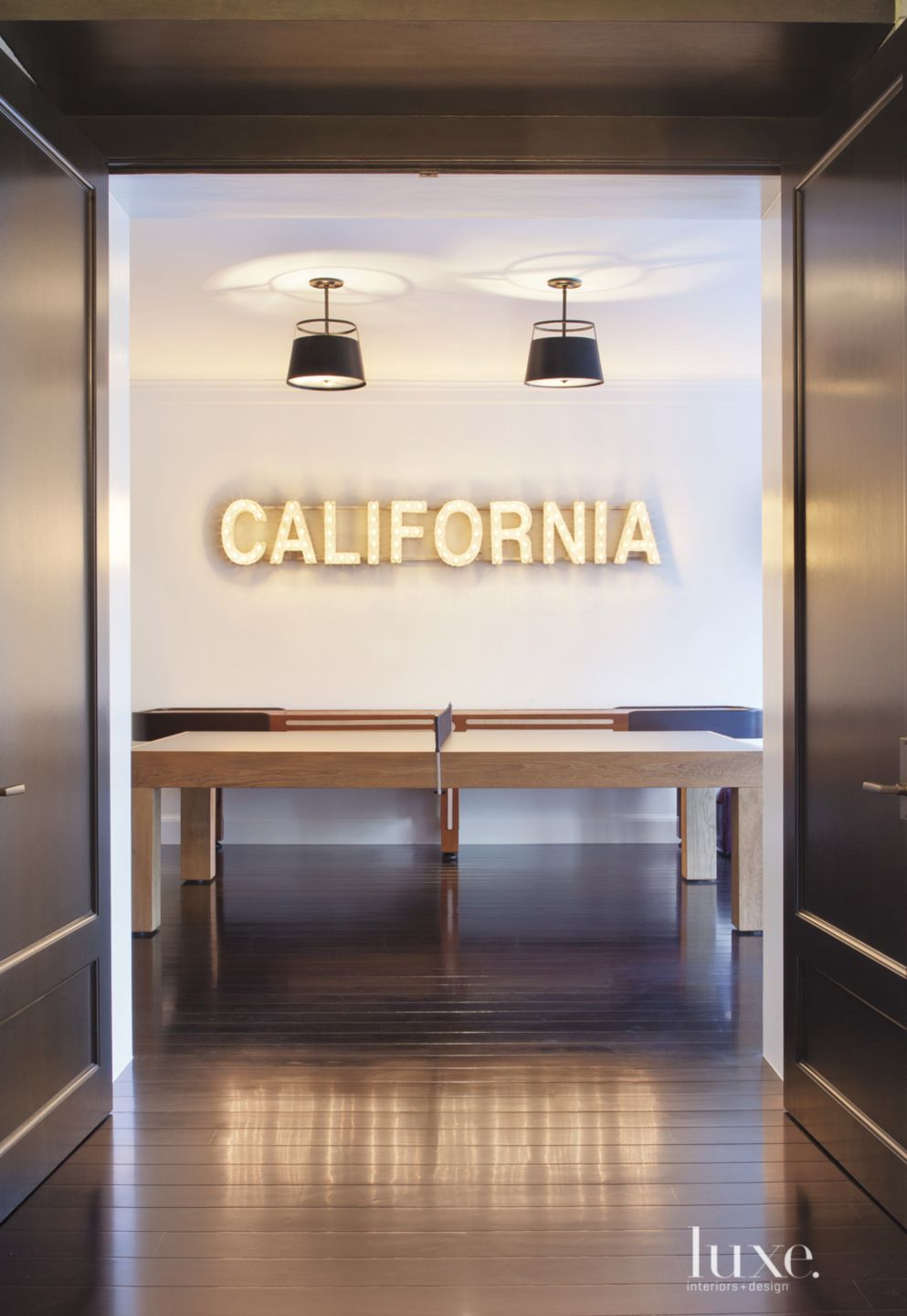 Transitional White Rec Room - Luxe Interiors + Design