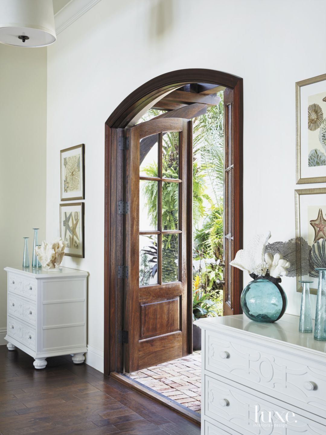 Contemporary Cream Foyer Chests - Luxe Interiors + Design
