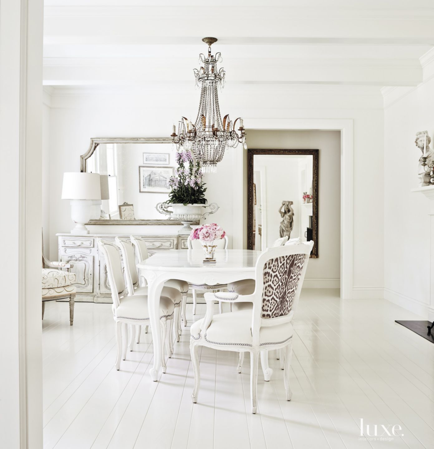 Contemporary White Dining Room - Luxe Interiors + Design