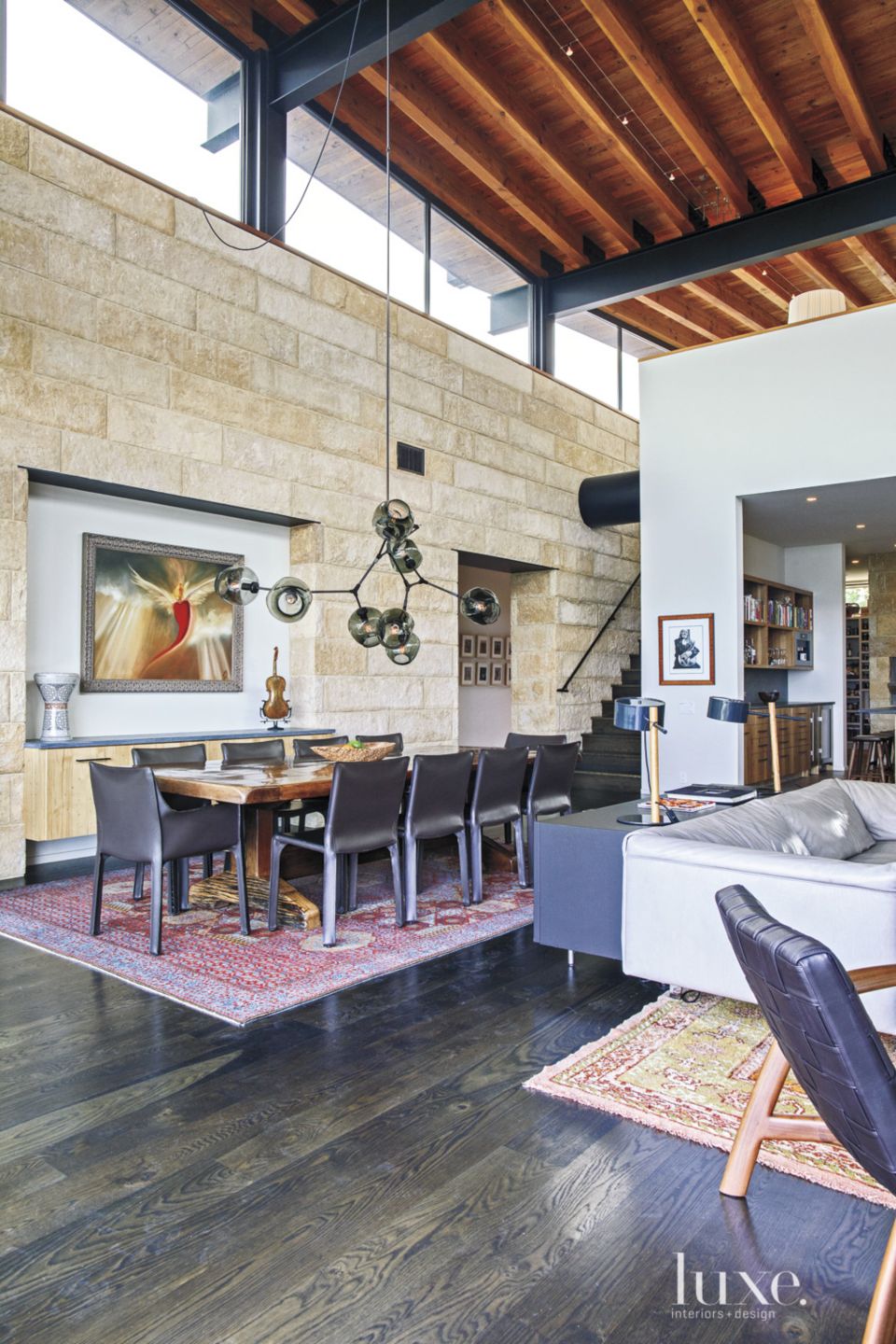 Contemporary Open Plan Dining Area - Luxe Interiors + Design