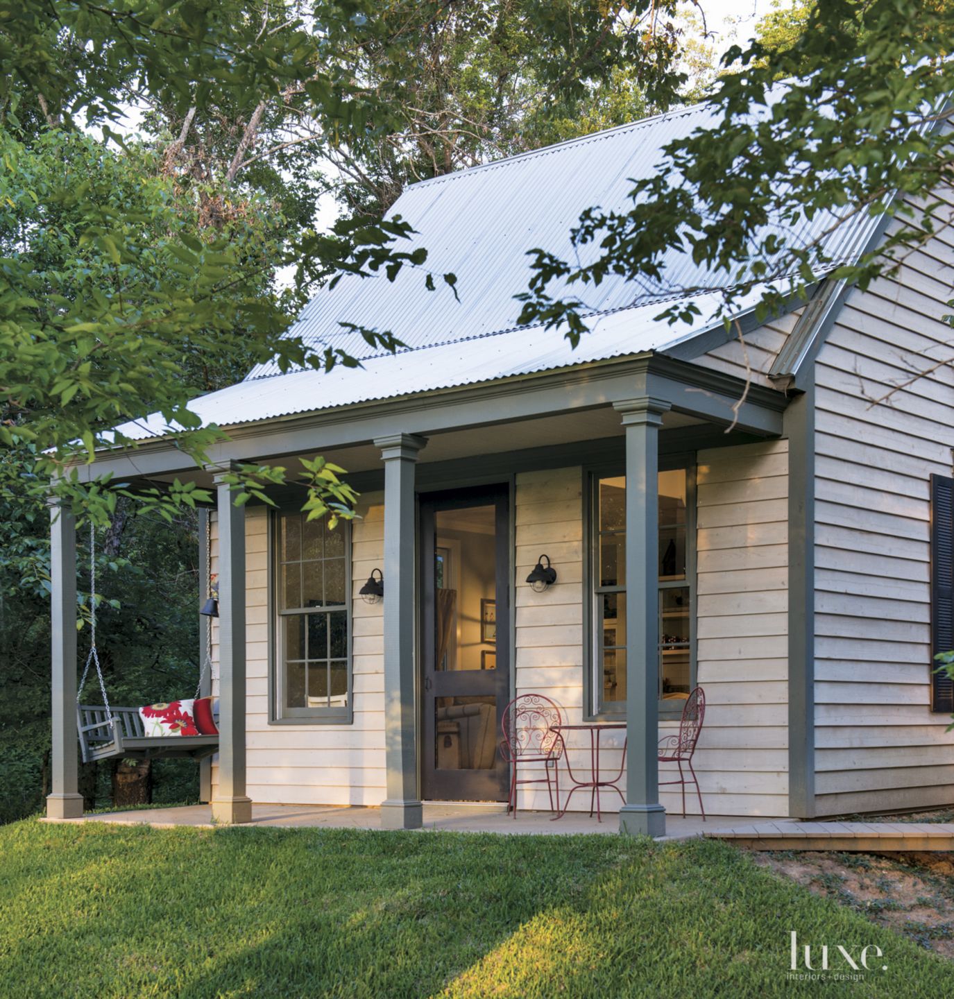 Gray Country Guest Cabin - Luxe Interiors + Design