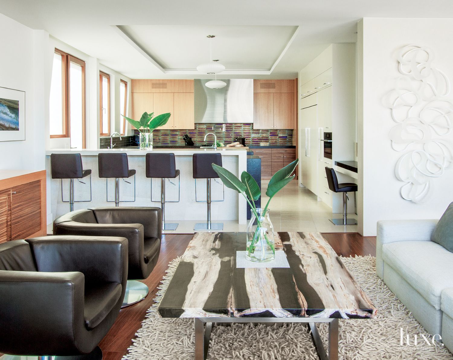 Contemporary Open Plan Living Area - Luxe Interiors + Design